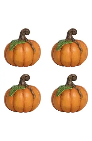 JULISKA Forest Walk Pumpkin Set Of 4 Place Card Holders - Orange