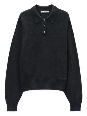 Alexander Wang Logo Patch Polo Shirt - Grey