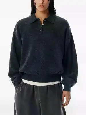 Alexander Wang Logo Patch Polo Shirt - Grey