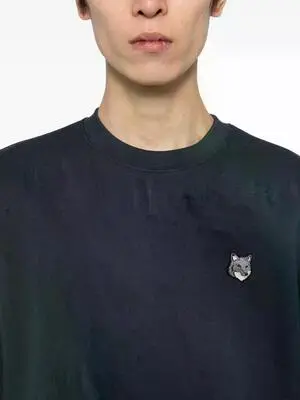 Maison Kitsuné Embroidered-logo Patch Sweatshirt - Blue