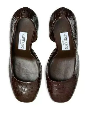 JIMMY CHOO Farren 85mm Crocodile-embossed Leather Pumps