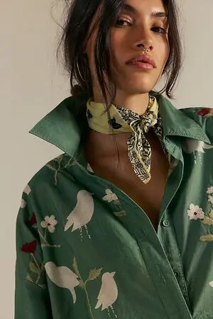 Free People Crafty Critter Button-down Shirt