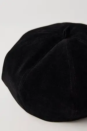 Free People Sade Suede Beret - Black