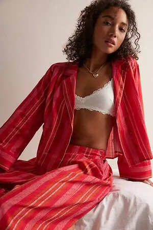 Free People Weekend Away Pj Set - Virtual Pink Combo