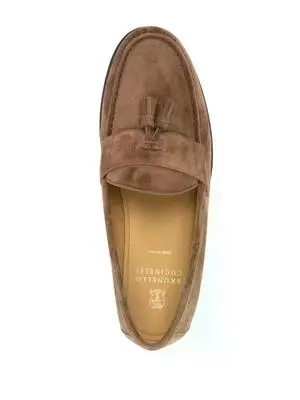 Brunello Cucinelli Tassel Detail Suede Loafers