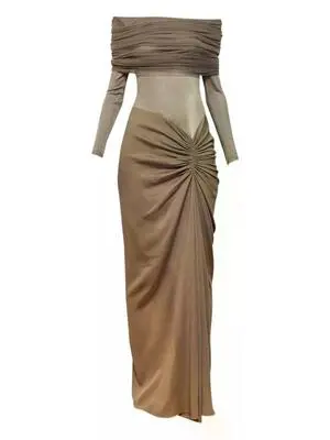 Christopher Esber Sonora Off-the-shoulder Dress - Neutrals
