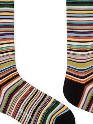 Paul Smith Multi-striped Socks - Black