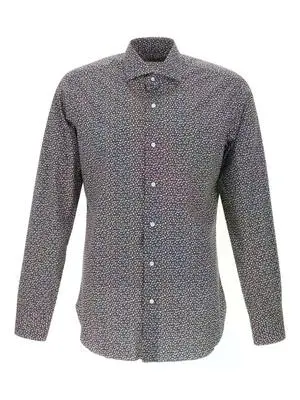 BARBA NAPOLI Micro-optical Pattern Shirt - Grey