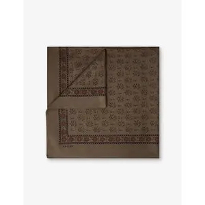 Soeur Classique Floral-print Silk Scarf - Gris/marron