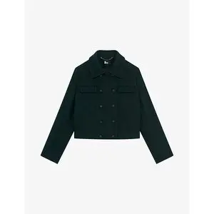 The Kooples Flap-pocket Double-breasted Wool-blend Jacket