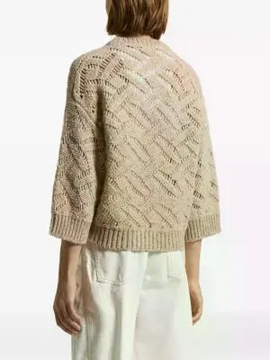 Peserico Chevron-pattern Open-knit Sweater