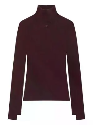 COURREGES Long-sleeve Mock-neck Top - Red
