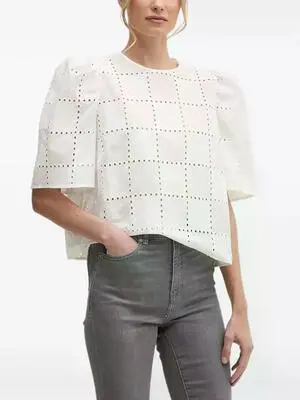 IVY OAK Eyelet Puff-sleeve Top