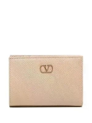 Valentino Garavani V-logo Signature Leather Wallet - Neutrals