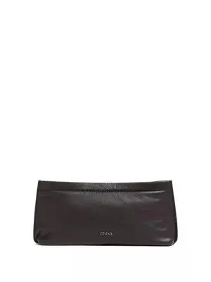 Zegna Leather Clutch - Brown