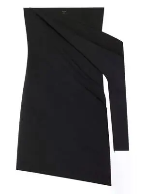 COURREGES One-sleeve Draped Mini Dress - Black