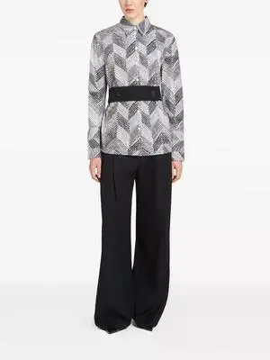 Ports 1961 Chevron-patterned Belted Shirt