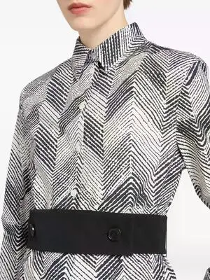 Ports 1961 Chevron-patterned Belted Shirt