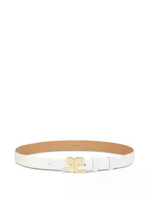 COURREGES Viper Leather Belt - White