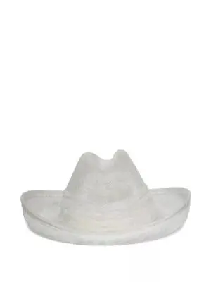 GIGI BURRIS MILLINERY Belle Sinamay Lace Hat - White