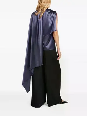 Ports 1961 Draped Satin-effect Top
