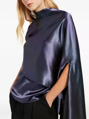 Ports 1961 Draped Satin-effect Top