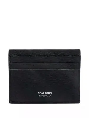 TOM FORD Logo-stamp Leather Cardholder - Black