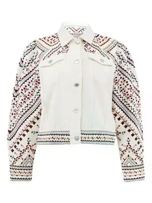 CHRISTY LYNN Fenix Embroidered Denim Jacket