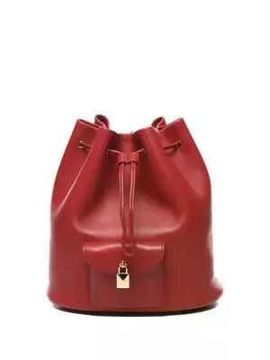 Loro Piana Drawstring Calfskin Backpack - Red