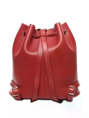 Loro Piana Drawstring Calfskin Backpack - Red