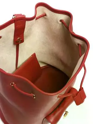 Loro Piana Drawstring Calfskin Backpack - Red