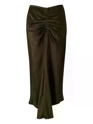 Victoria Beckham Pleated Wool Midi Skirt