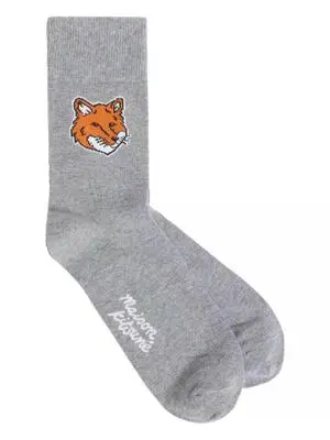 Maison Kitsuné Fox-head Socks - Grey
