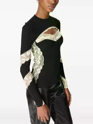 MARINE SERRE Lace-insert Top