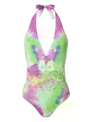 TWINSET Tie-dye Halterneck Swimsuit - Purple