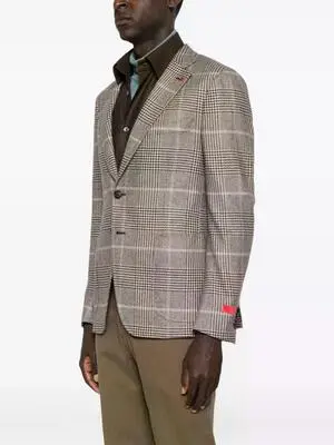 Isaia Checked Two-button Blazer - Grey