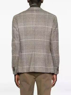 Isaia Checked Two-button Blazer - Grey