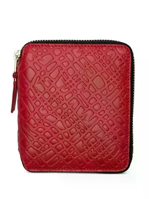Comme Des Garçons Embossed Zip-around Wallet - Red