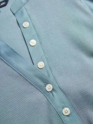 Veronica Beard Puff-sleeve Button Top - Blue