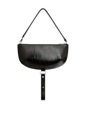 COURREGES Holy Eclipse Leather Shoulder Bag - Black