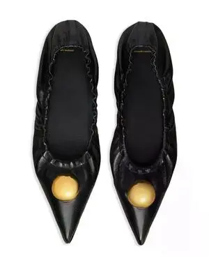 AMI Paris Pointed-toe Leather Ballerinas