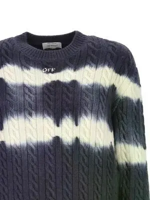 Off-White Cable-knit Tie-dye Sweater