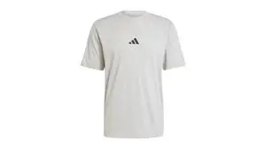 Adidas Essentials Small Logo Single Jersey Tee Shirt - Medium Grey Heather Black