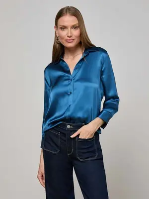 L'Agence Dani Silk Blouse Top