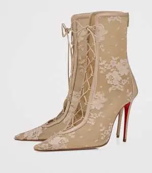 CHRISTIAN LOUBOUTIN Km Lace Ankle Boots
