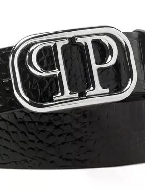 Philipp Plein Logo-plaque Crocodile-effect Belt