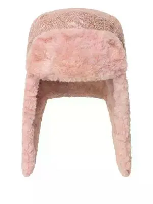 UNREAL FUR Amelia Shearling Trapper Hat - Pink