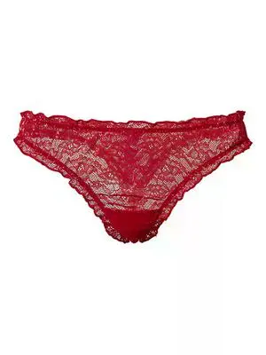 TWINSET Ruffled-lace Thong Set - Red