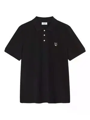 Maison Kitsuné Fox-head Embroidered Polo Shirt - Black