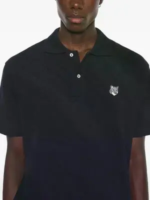 Maison Kitsuné Fox-head Embroidered Polo Shirt - Black